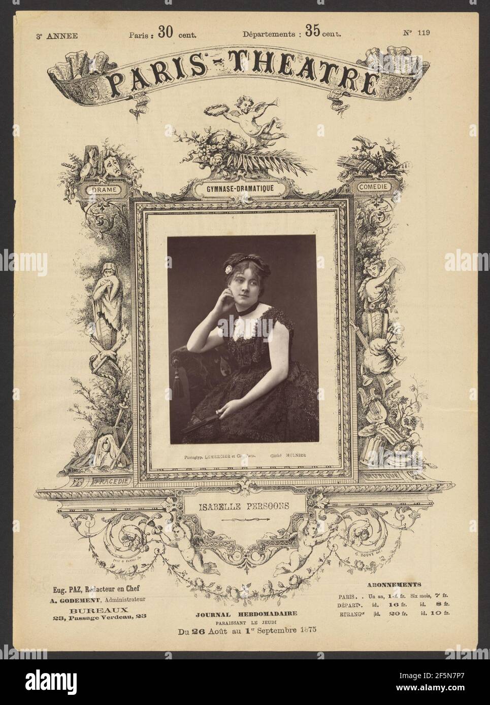 Paris Theatre: Isabelle Persoons. Ferdinand J. Mulnier (French, 1817 ...