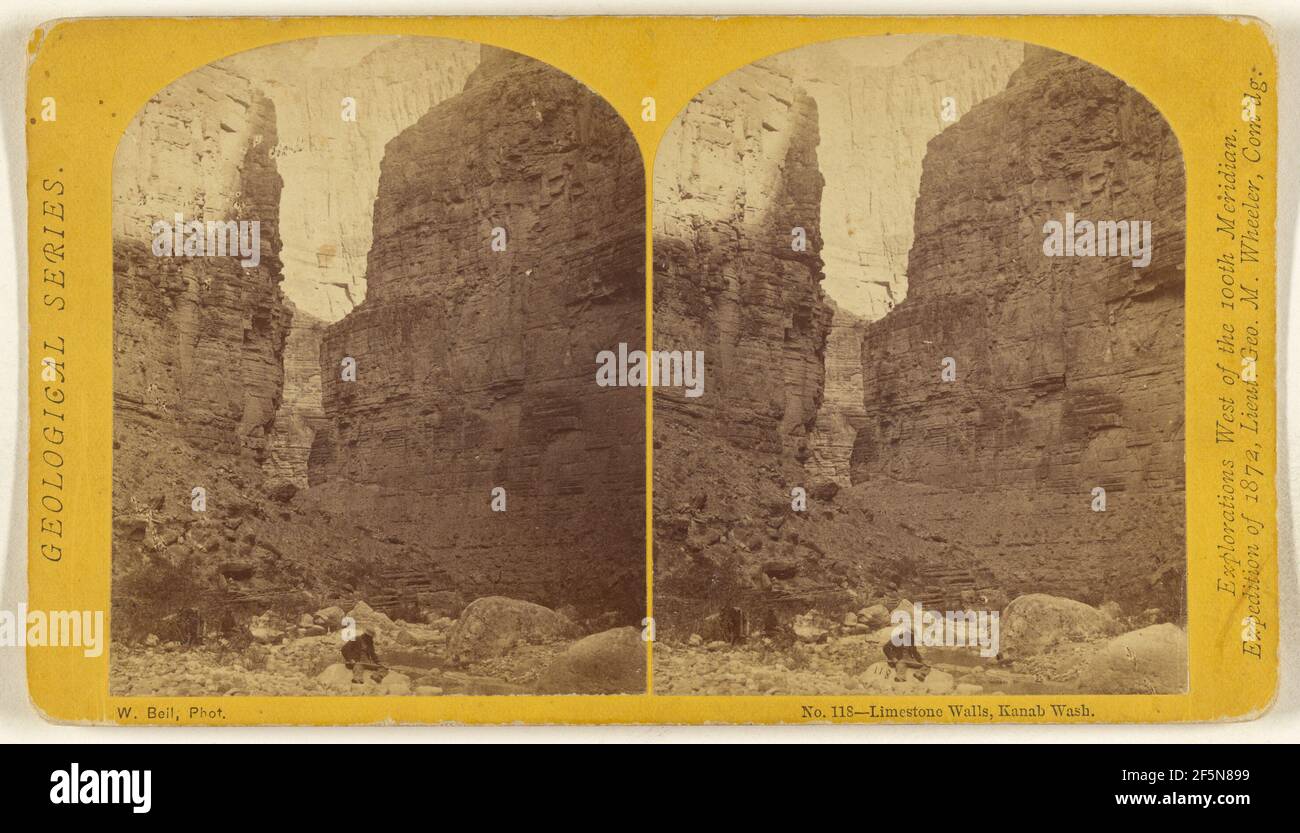Limestone Walls, Kanab Wash.. William H. Bell (American, 1830 - 1910 ...