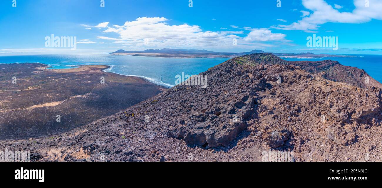 Volcanic landscape of Isla de Lobos, Canary islands, Spain Stock Photo ...