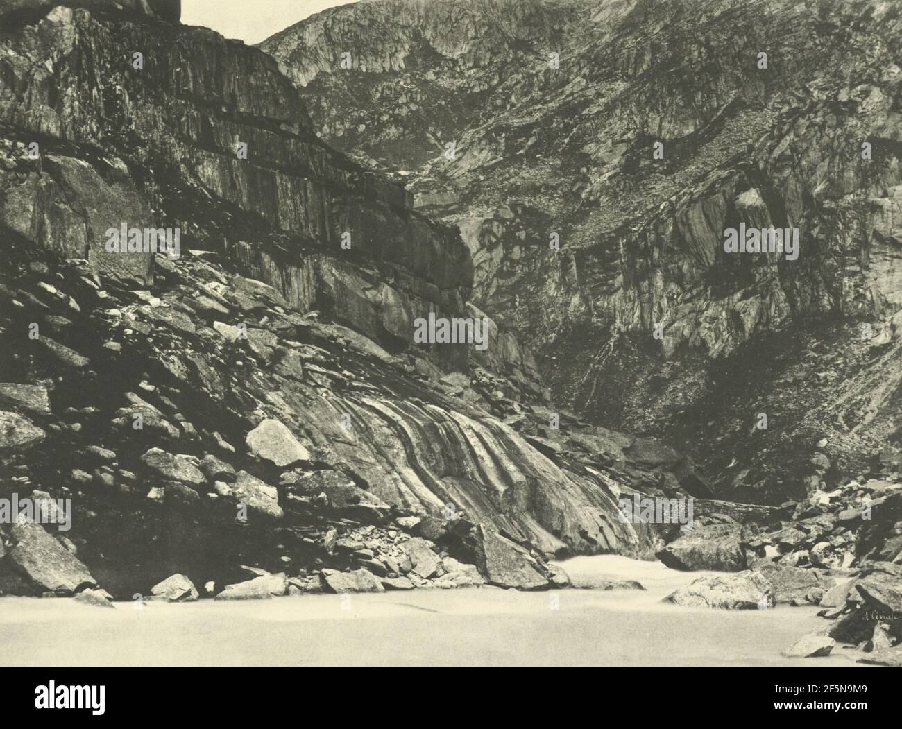 Le Cours de l'Aare Au Dessous du Grimsel. Roches Polies de Gneiss, de ...