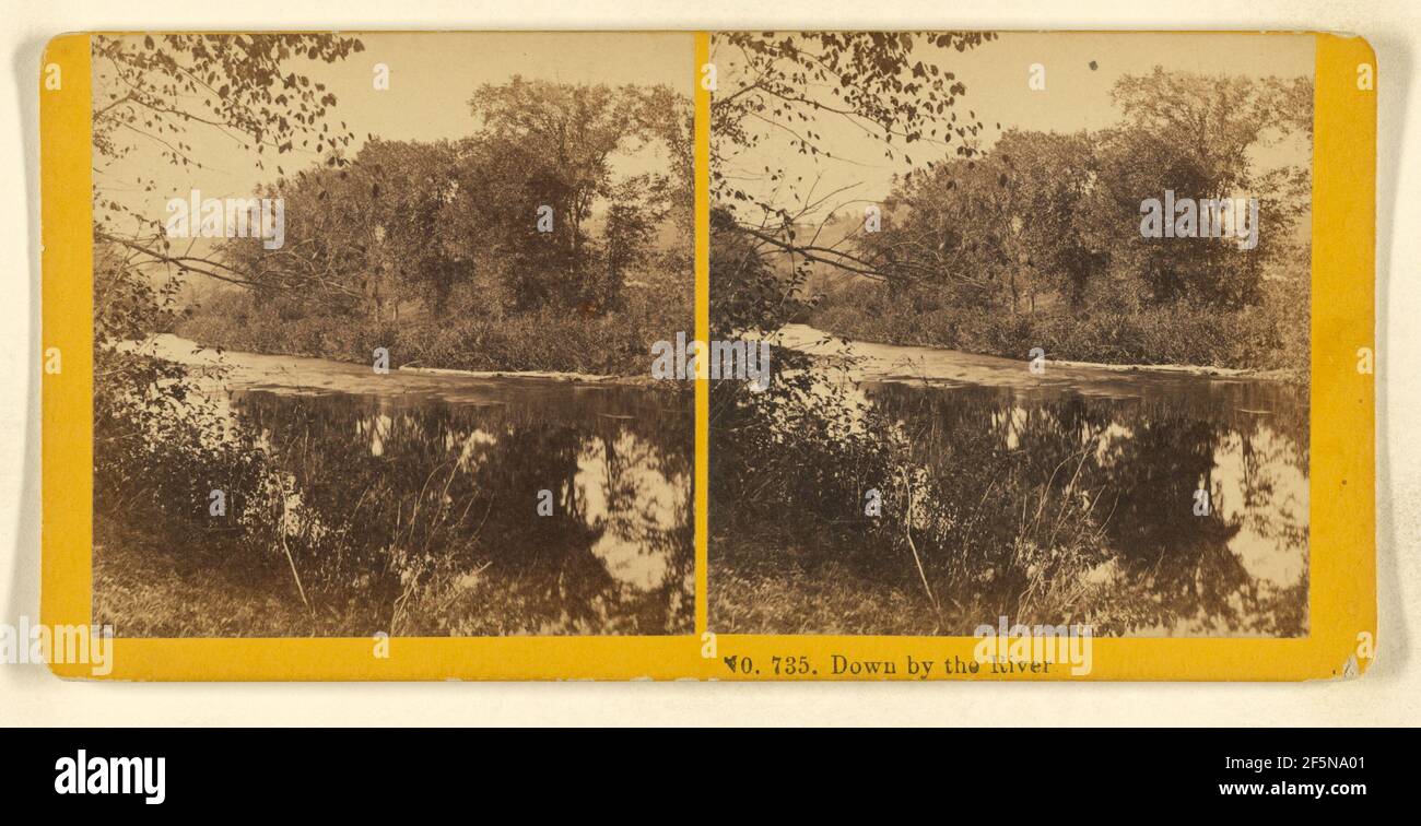 Down by the River. Benjamin West Kilburn (American, 1827 - 1909 Stock ...