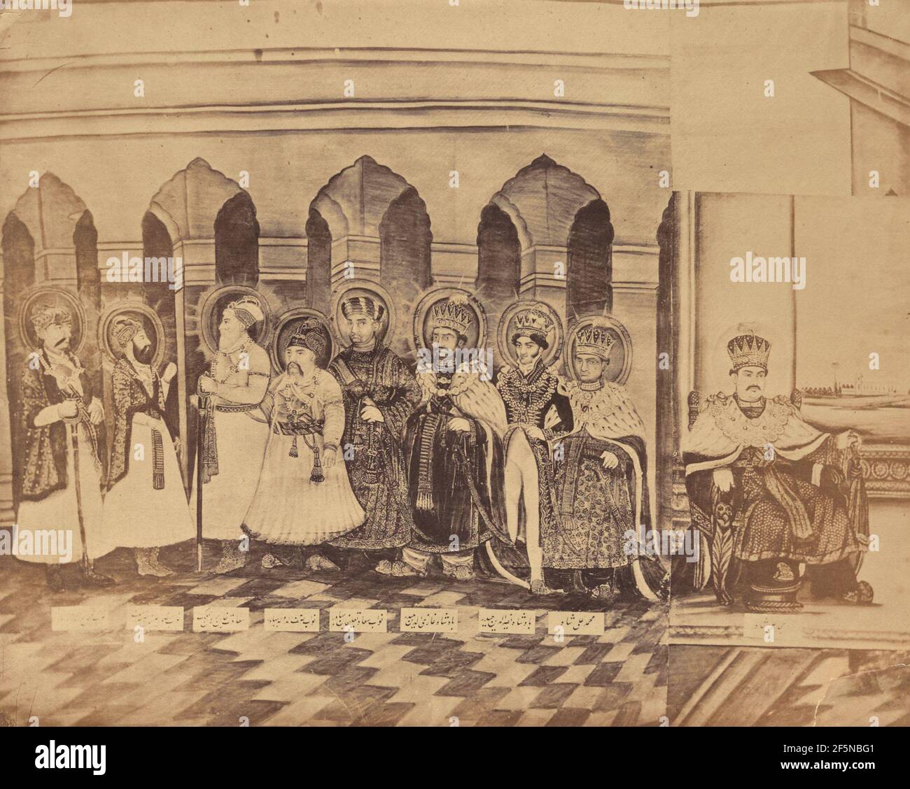 Painting depicting the Nawabs of Awadh, India. Unknown maker Stock ...