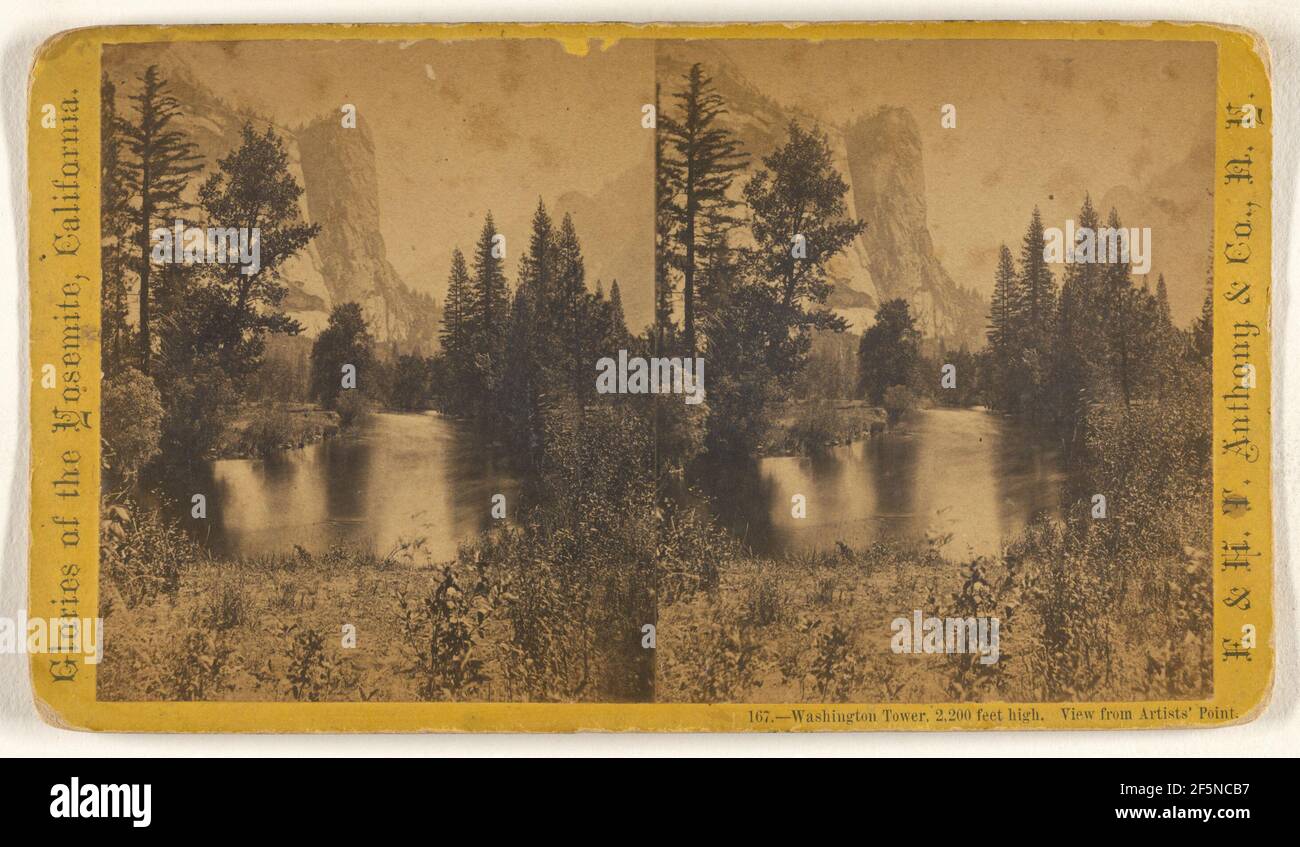 Washington Tower, 2,200 feet high. View from Artist's Point ...