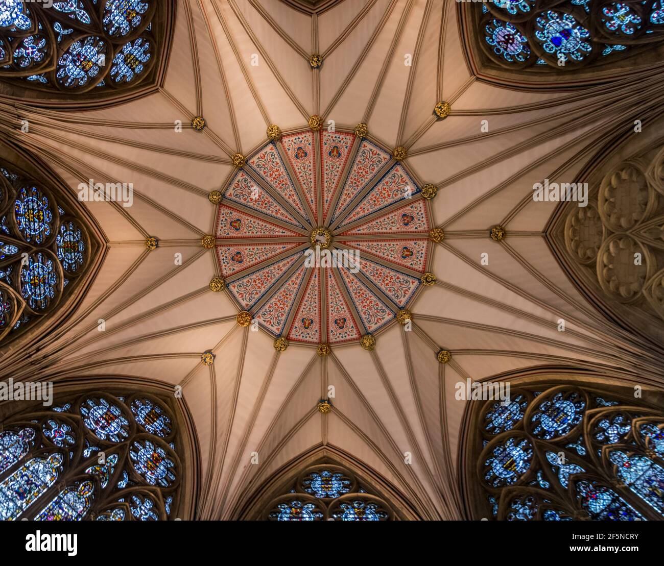 The ceiling of the Chapter House in York Minster, Yorkshire, UK Stock ...