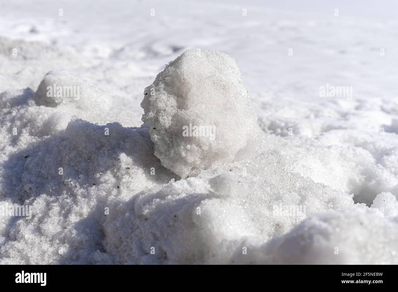 snowball in a snowdrift on a winter sunny day. winter background Stock ...