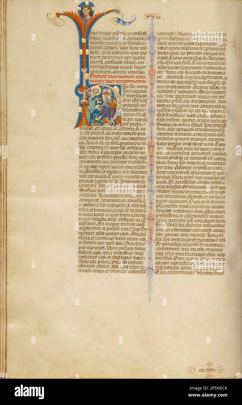 Initial H: Moses Striking Water from the Rock and an Israelite Drawing ...