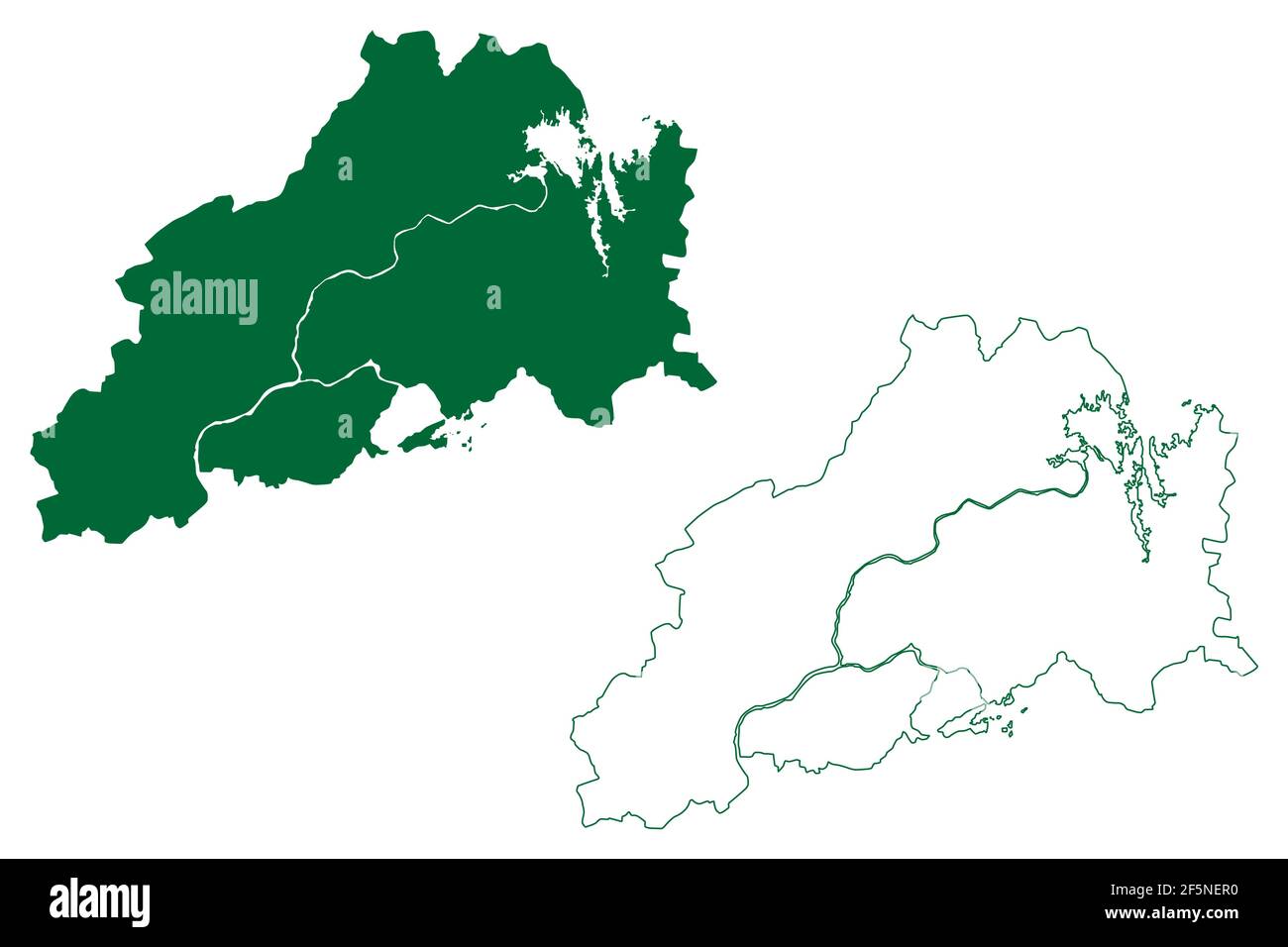 Mahisagar district (Gujarat State, Republic of India) map vector ...