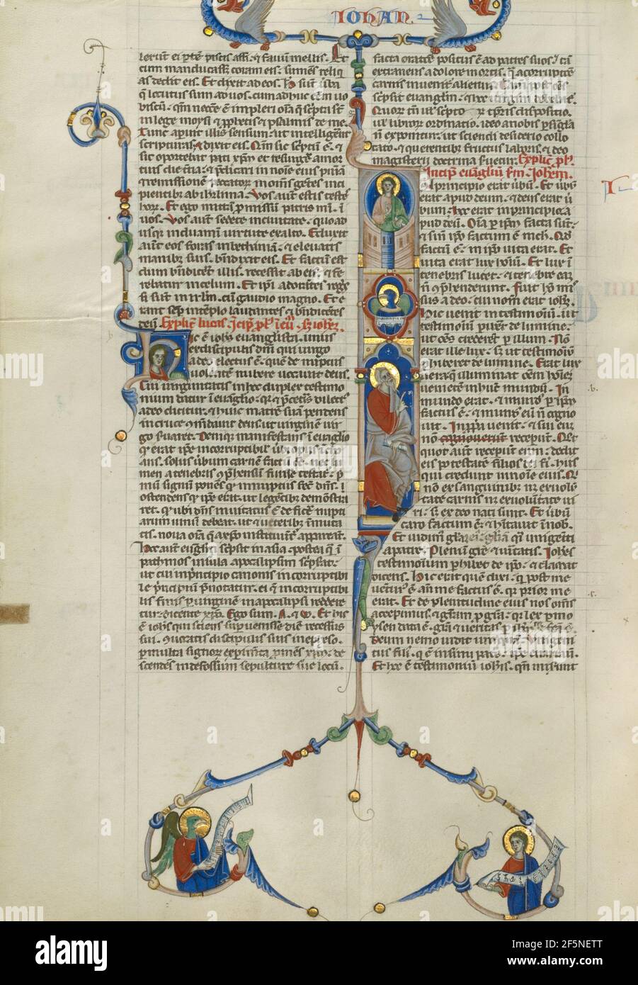 Initial I: Saint John with God above. Unknown Stock Photo - Alamy