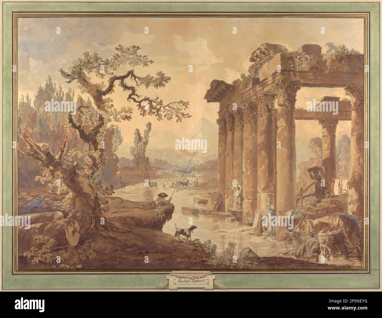 Landscape with Ruins. Hubert Robert (French, 1733 - 1808 Stock Photo ...