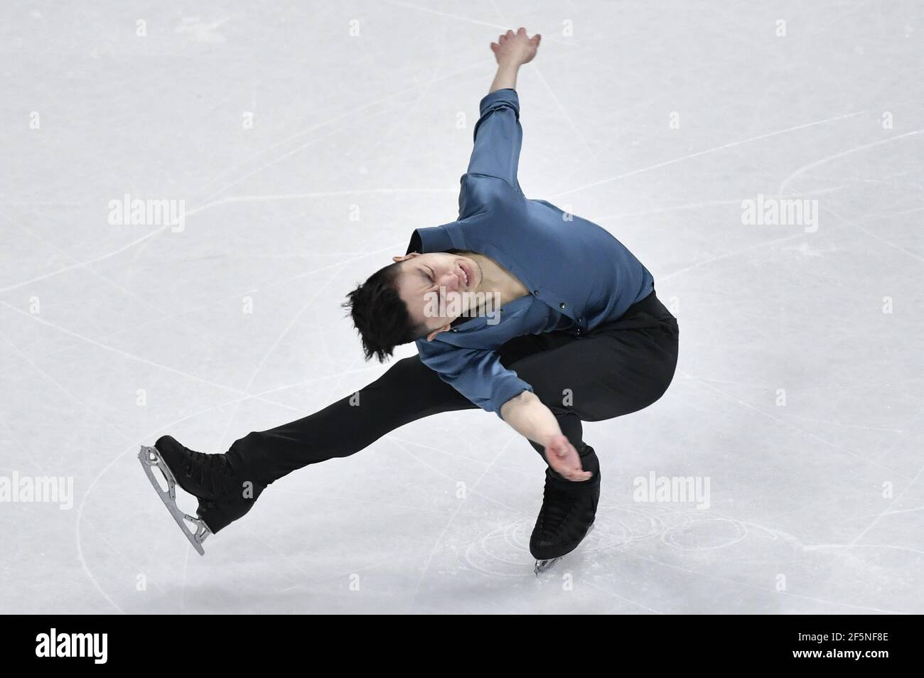 Han Yan of China performs during the men's free skating at the ISU ...