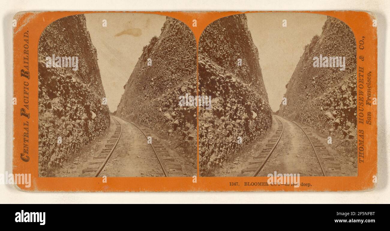 Bloomer Cut - 63 feet deep.. Thomas Houseworth & Company Stock Photo ...