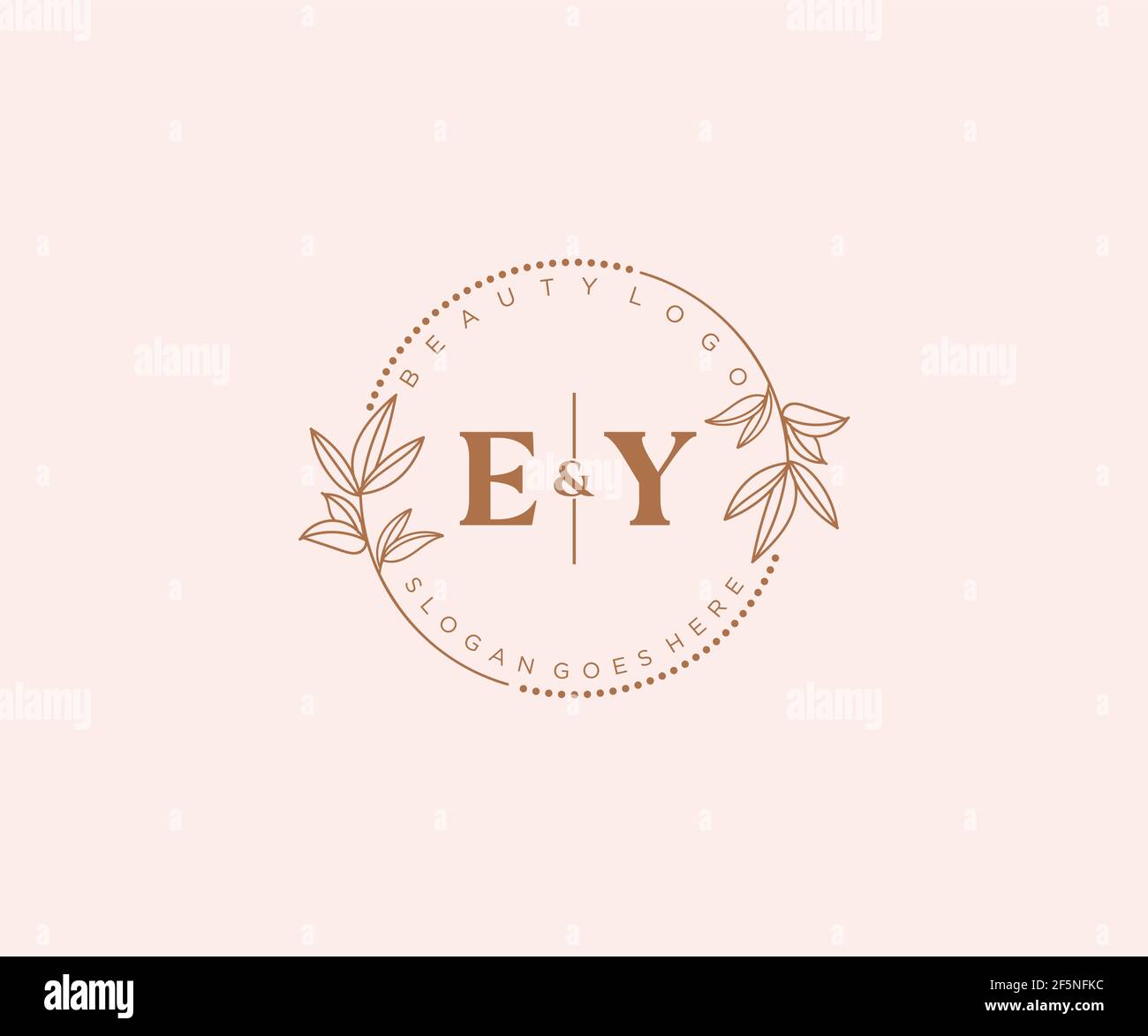 EY letters Beautiful floral feminine editable premade monoline logo ...