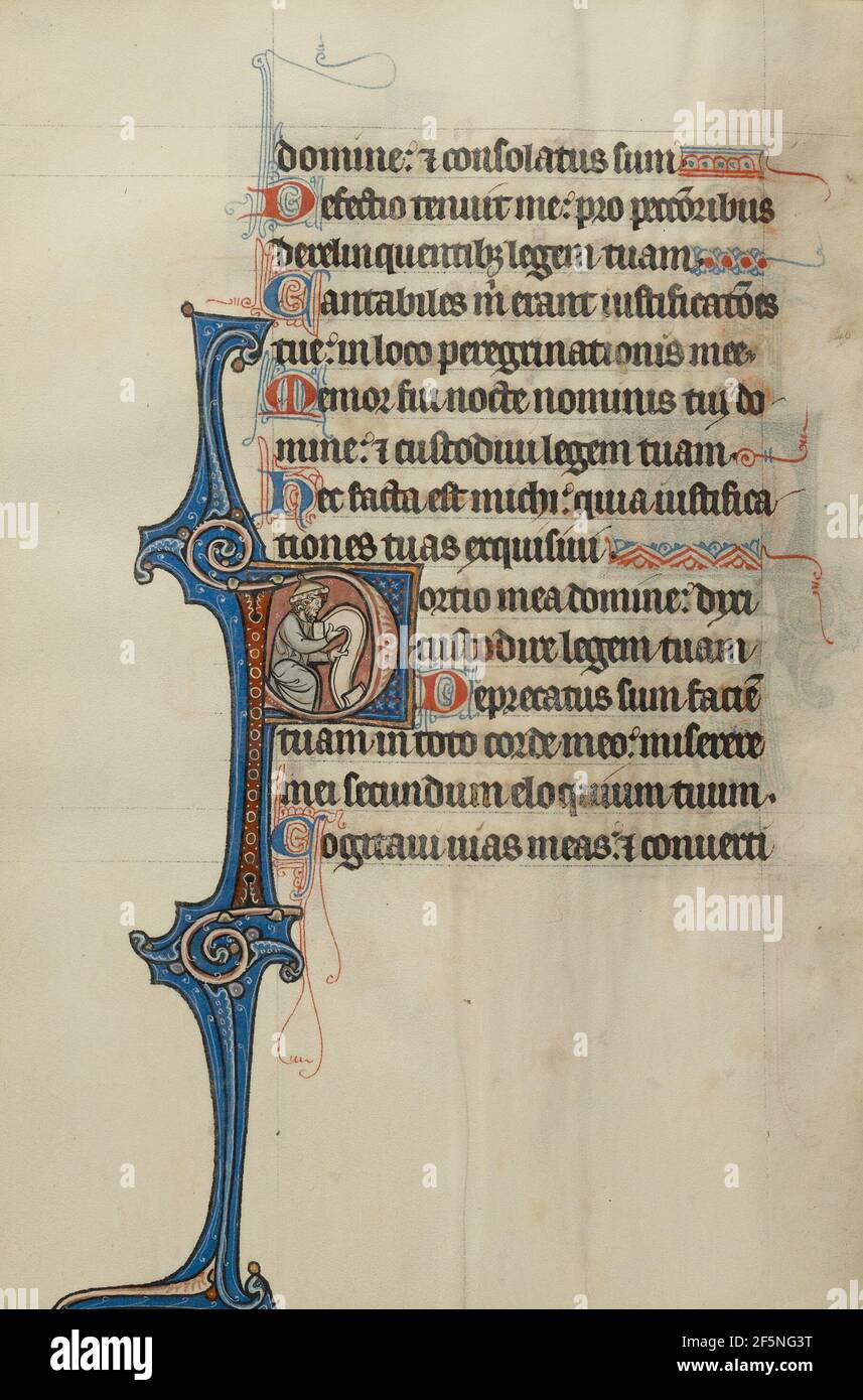 Initial P: A Prophet Holding a Scroll. Bute Master (Franco-Flemish ...