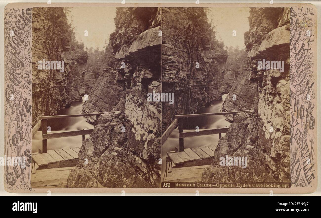 Ausable Chasm - Opposite Hyde's Cave looking up.. G. W. Baldwin ...