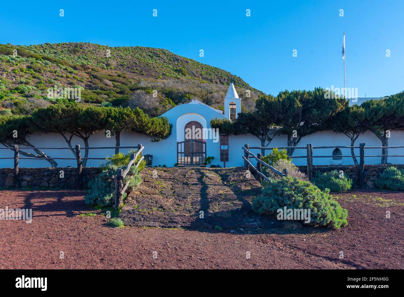 View of Ermita de nuestra senora de los reyes church situated at El Hierro island at Canary ...