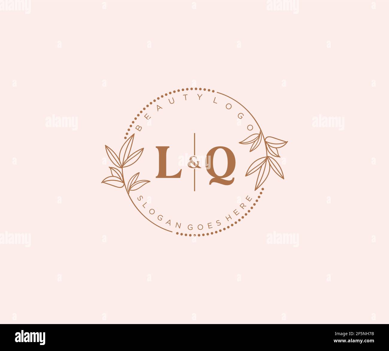 LQ letters Beautiful floral feminine editable premade monoline logo ...
