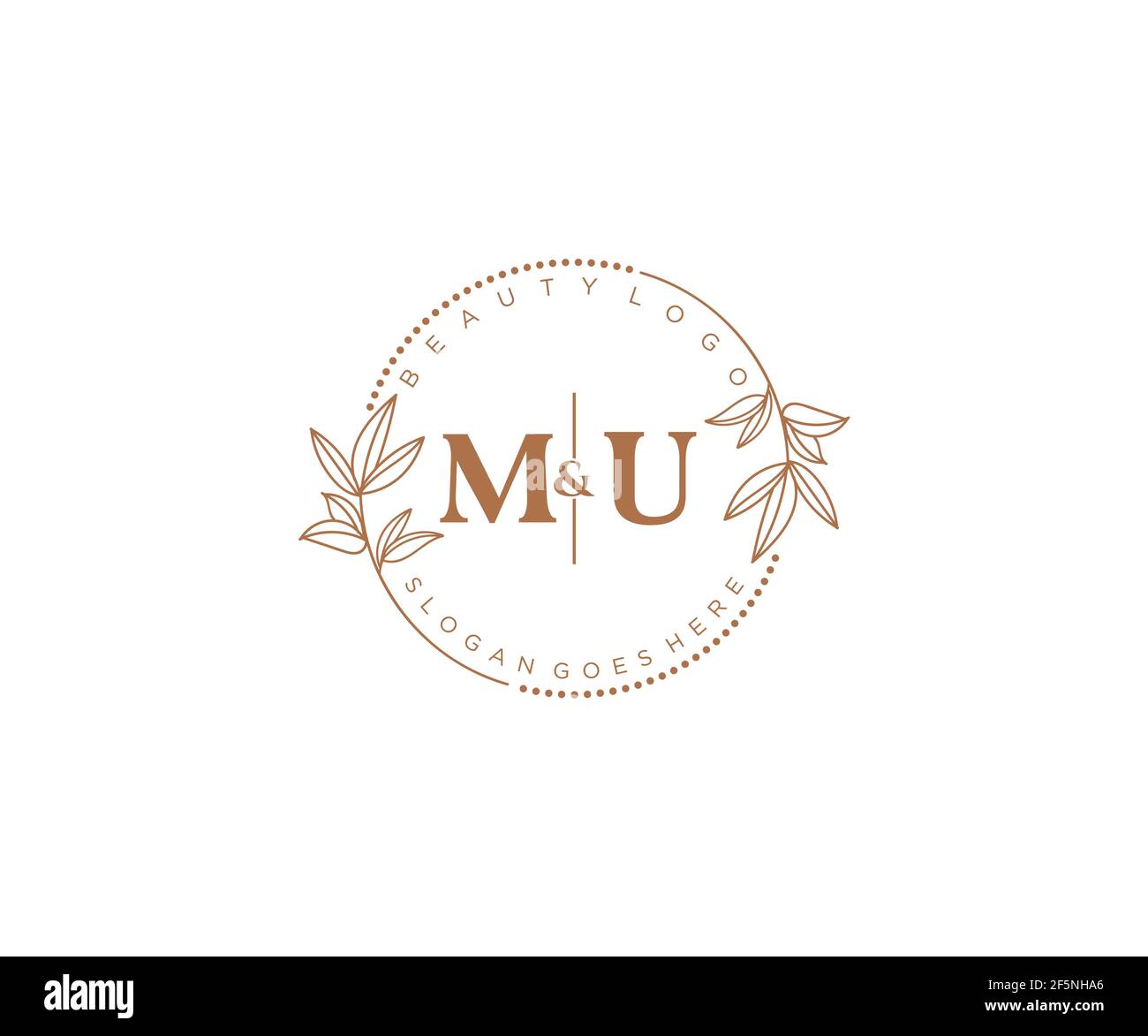 MU letters Beautiful floral feminine editable premade monoline logo ...