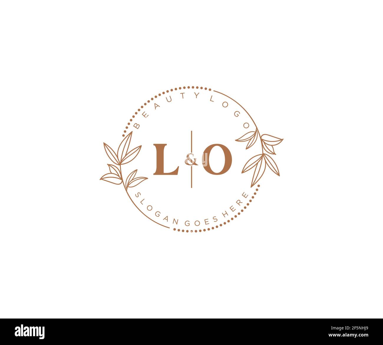 LO letters Beautiful floral feminine editable premade monoline logo ...