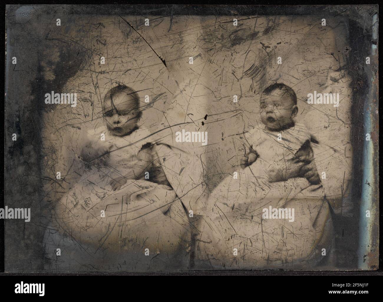 Double portrait of a baby. Jacob Byerly (American, 1807 - 1883 Stock ...