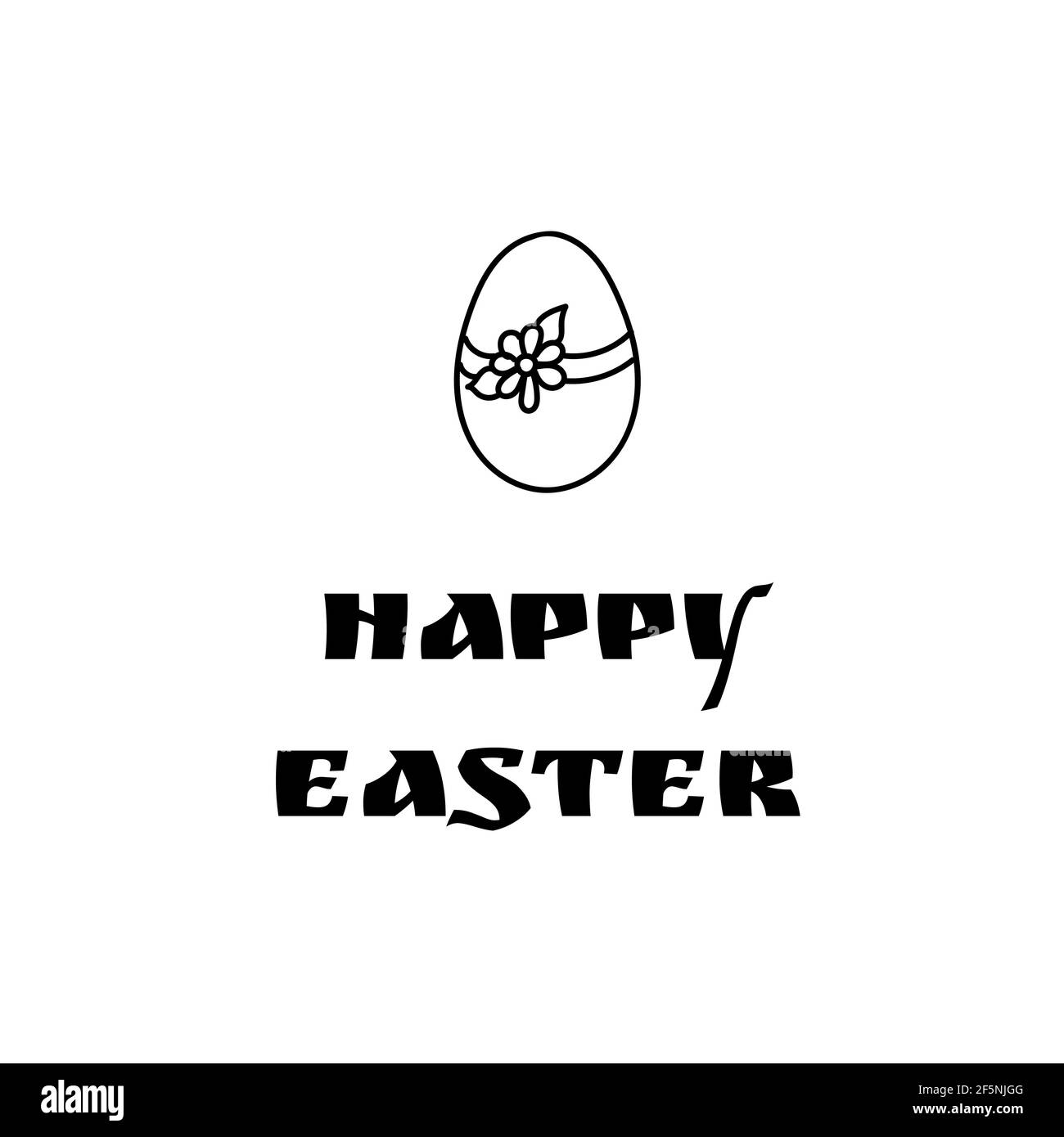 Hand written Happy Easter words . Greeting card text templates with ...