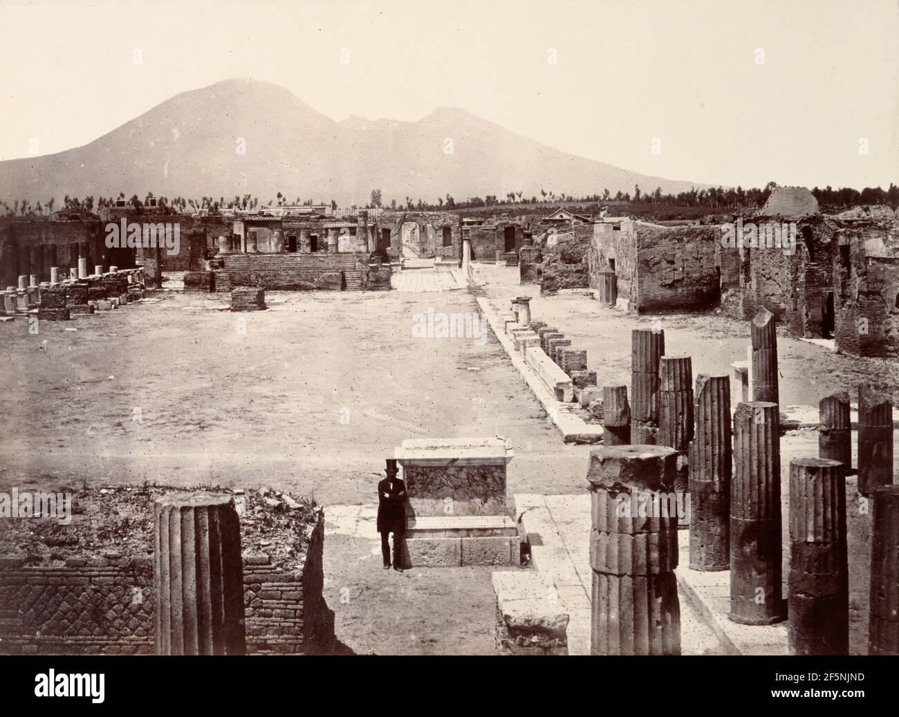 The Forum with Vesuvius, Pompeii. Giorgio Sommer (Italian, born Germany ...