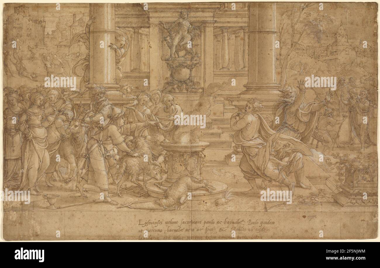 The Sacrifice at Lystra. Pieter Coecke van Aelst (Flemish, 1502 - 1550 Stock Photo - Alamy