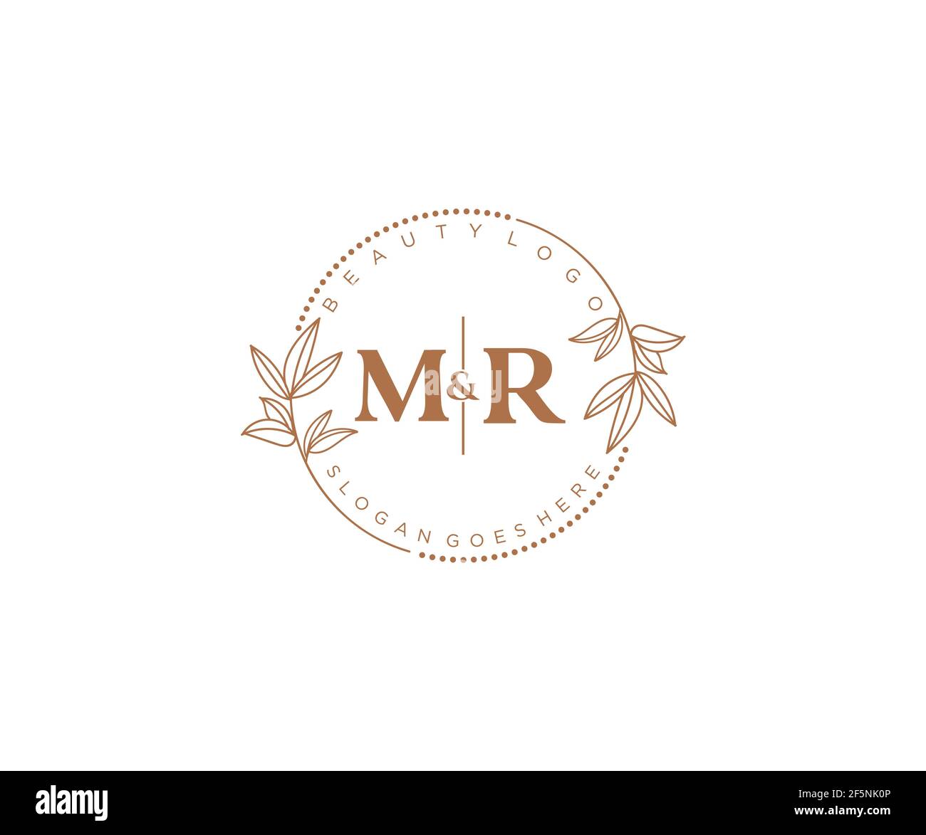 MR letters Beautiful floral feminine editable premade monoline logo ...