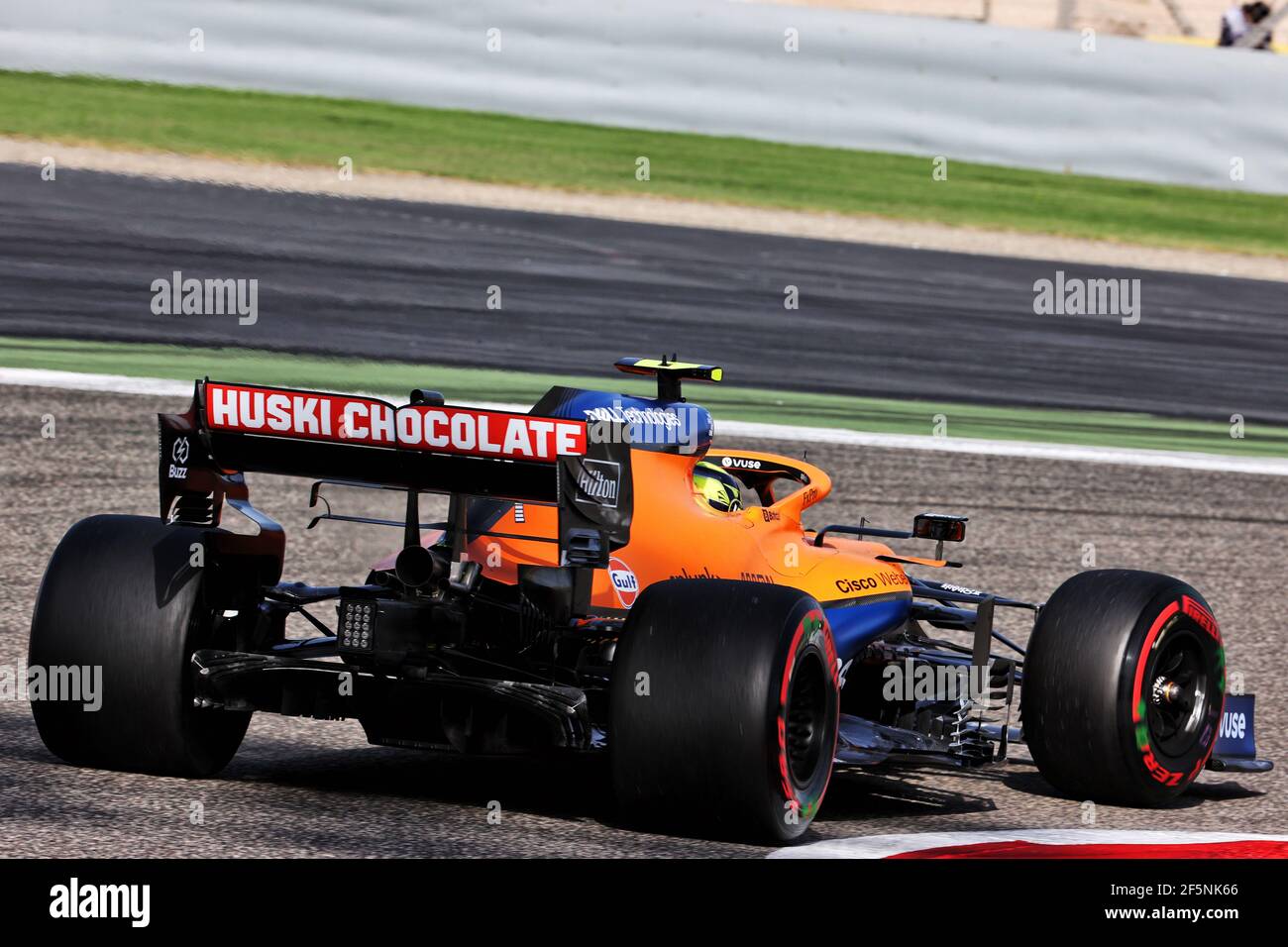Sakhir, Bahrain. 27th Mar, 2021. Lando Norris (GBR) McLaren MCL35M. 27. ...