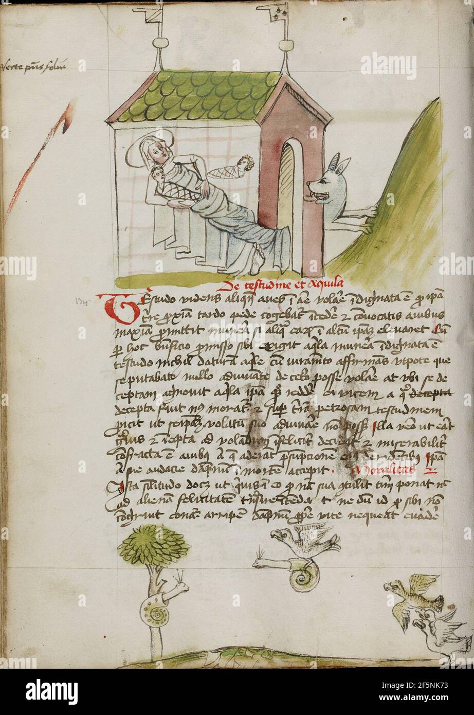 A Child in a House and a Woman with a Child; An Eagle with a Snail in ...