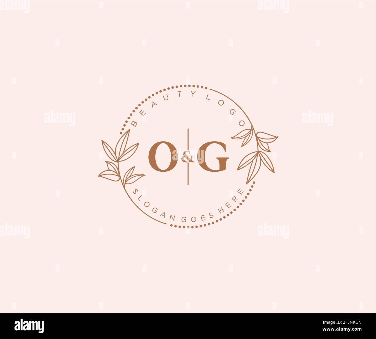 OG letters Beautiful floral feminine editable premade monoline logo ...