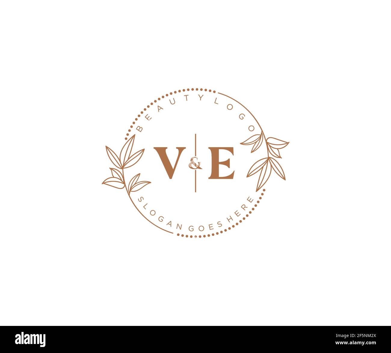 VE letters Beautiful floral feminine editable premade monoline logo ...