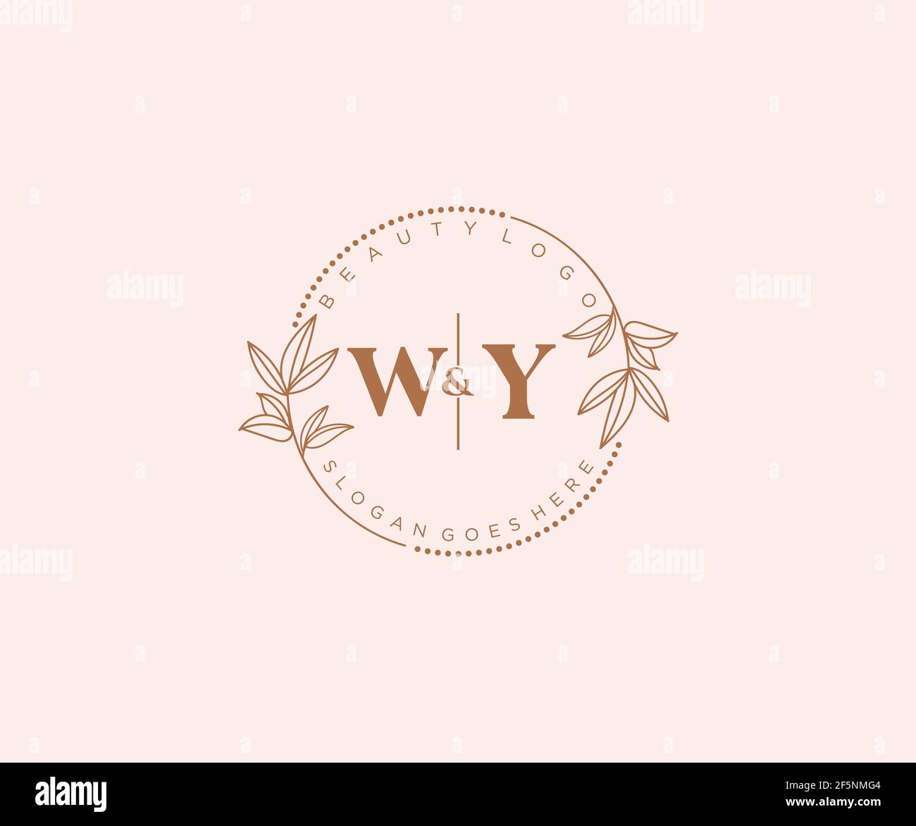 WY letters Beautiful floral feminine editable premade monoline logo ...