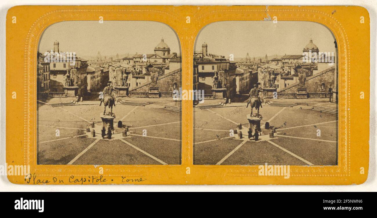 Place du Capitol, Rome. Adolphe Block (French, 1829 - about 1900 Stock ...