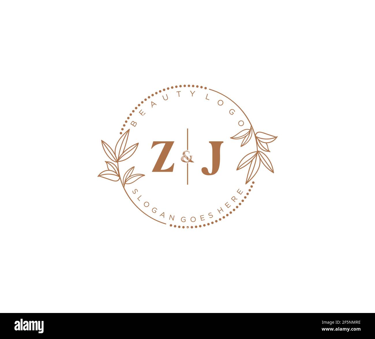ZJ letters Beautiful floral feminine editable premade monoline logo ...
