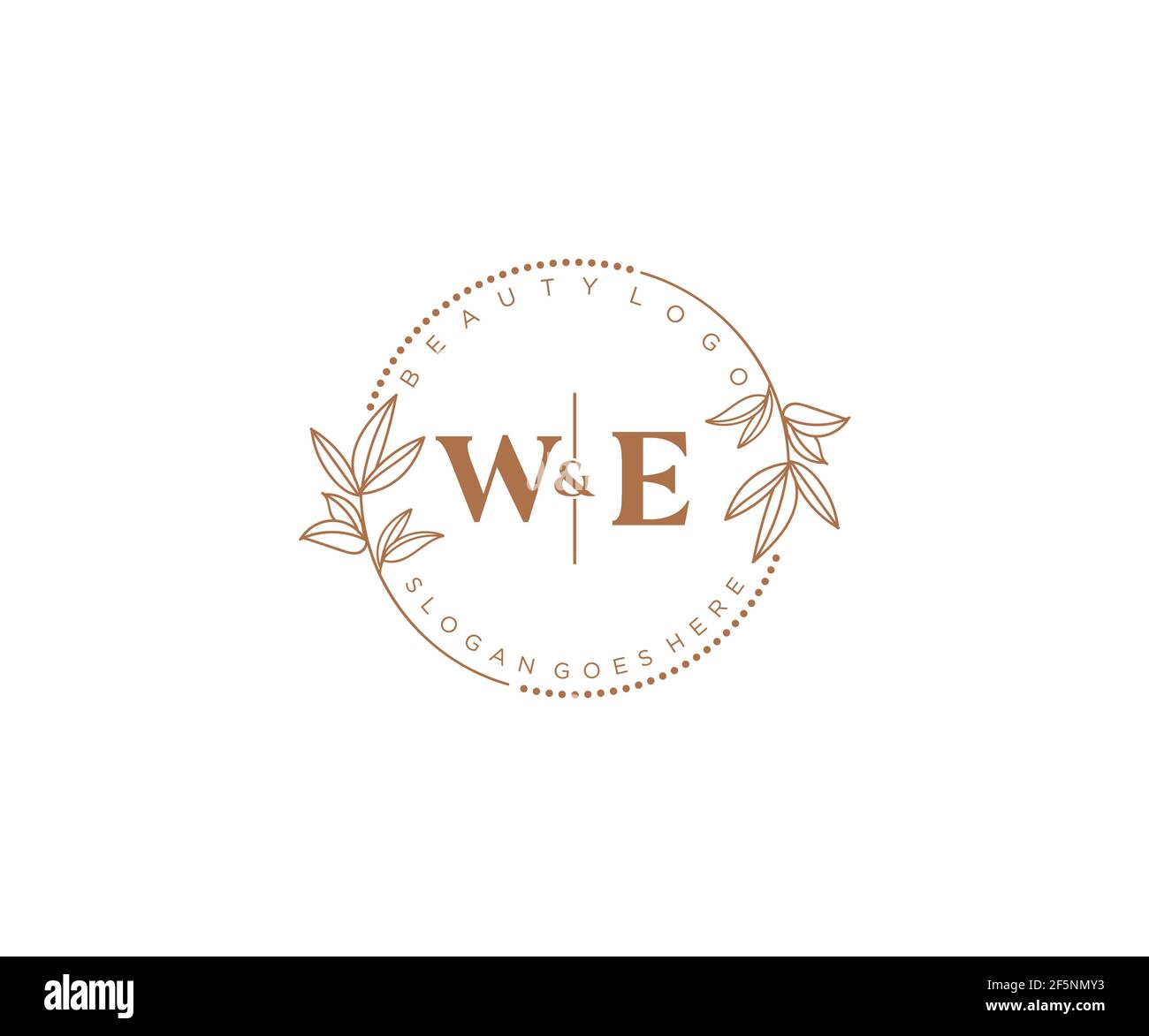 WE letters Beautiful floral feminine editable premade monoline logo ...