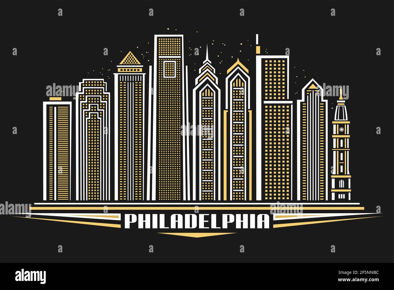 Philadelphia city scape Stock Vector Images - Alamy