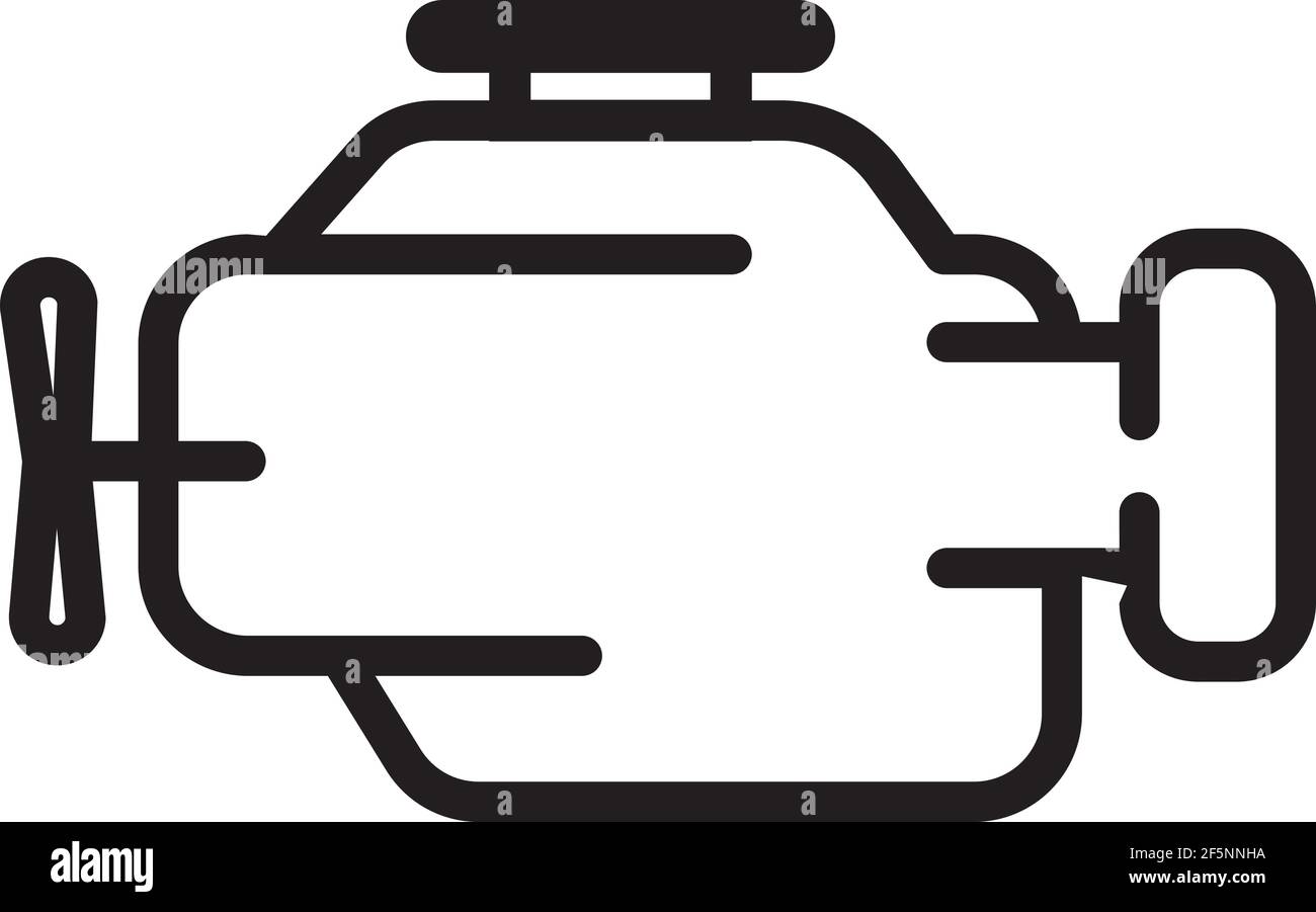 Symbol of internal combustion Engine Simple thin line vector Stock ...