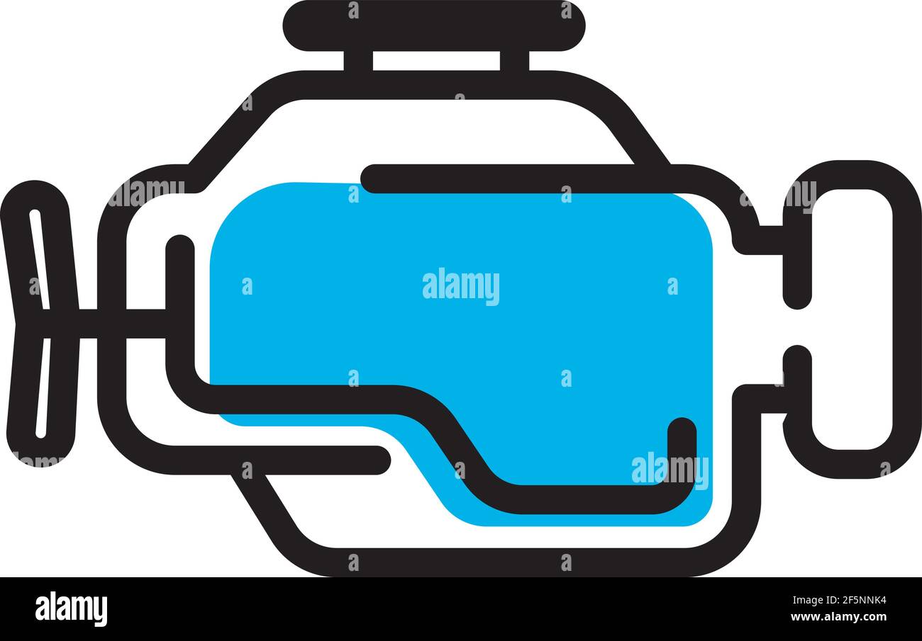 Symbol of internal combustion Engine Simple thin line vector Stock ...