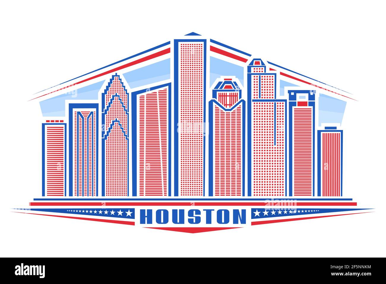 Houston modern city panorama Stock Vector Images - Alamy