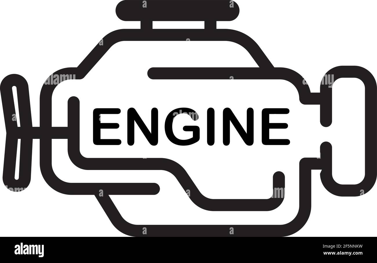 Symbol of internal combustion Engine Simple thin line vector Stock ...