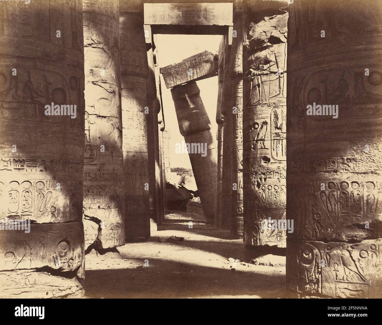 The Hypostyle Hall of the Temple of Amon, Karnak. Gustave Le Gray ...