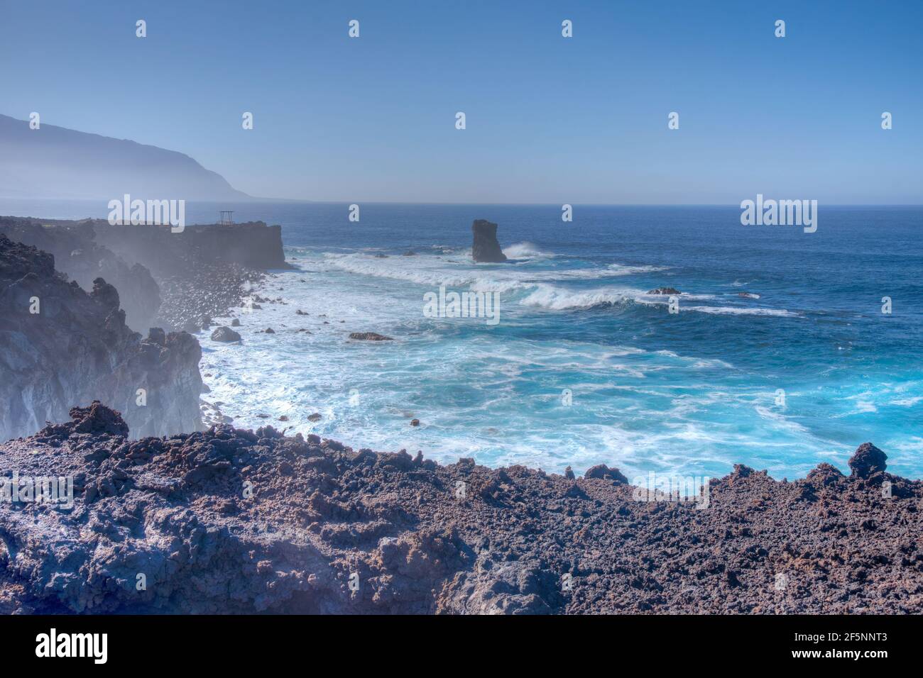 Landscape of El Hierro island viewed from a costal path connecting La ...