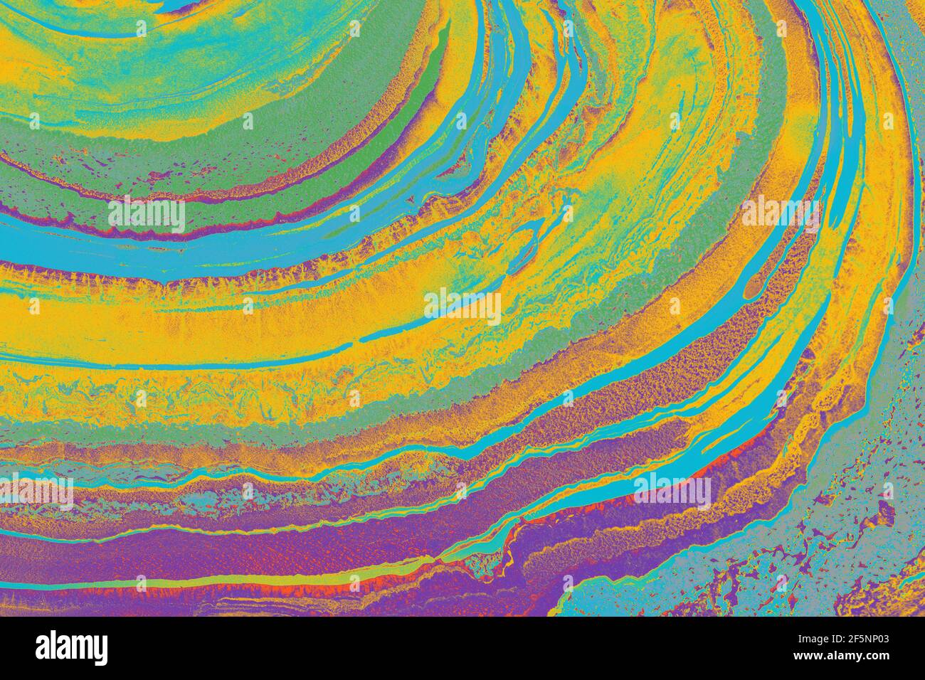 Abstract texture of multicolored circle layers in ebru technique Stock ...