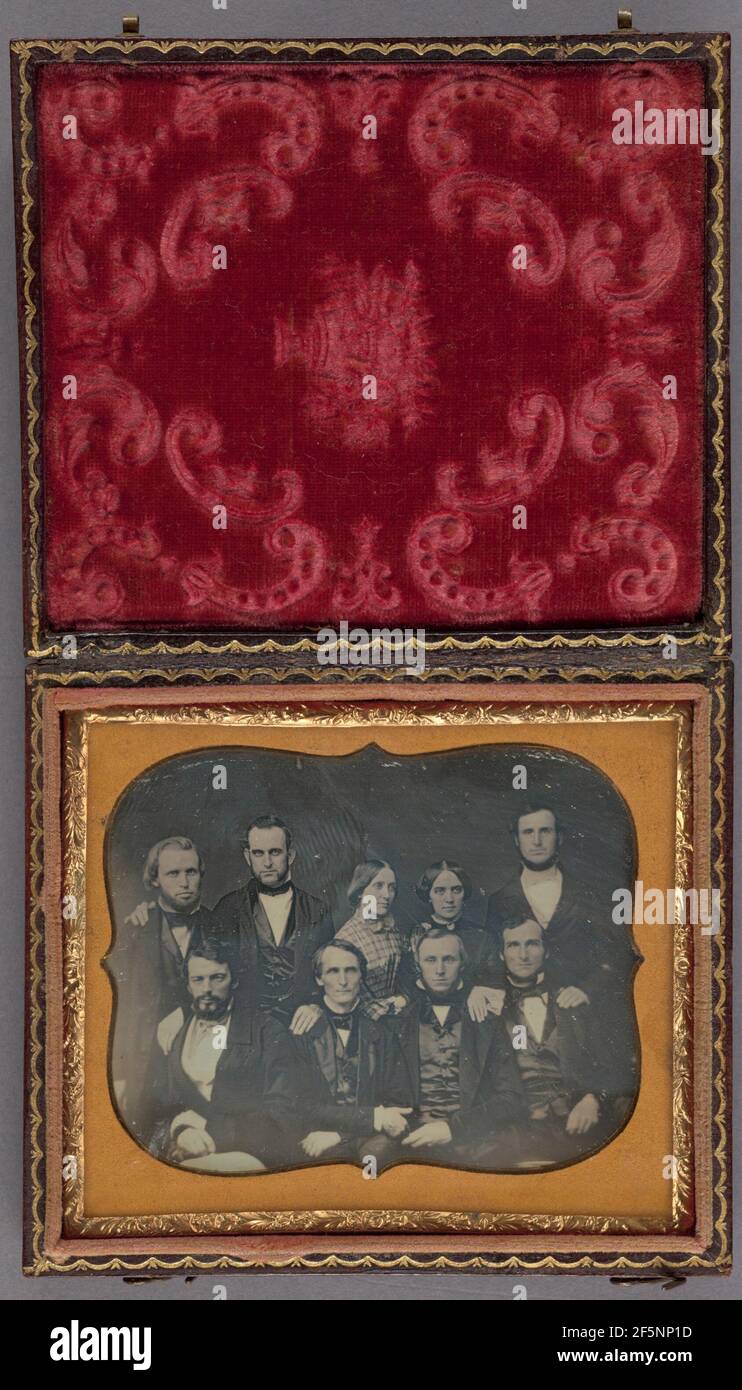 Group Portrait of Two Women and Seven Men. Unknown maker, American ...