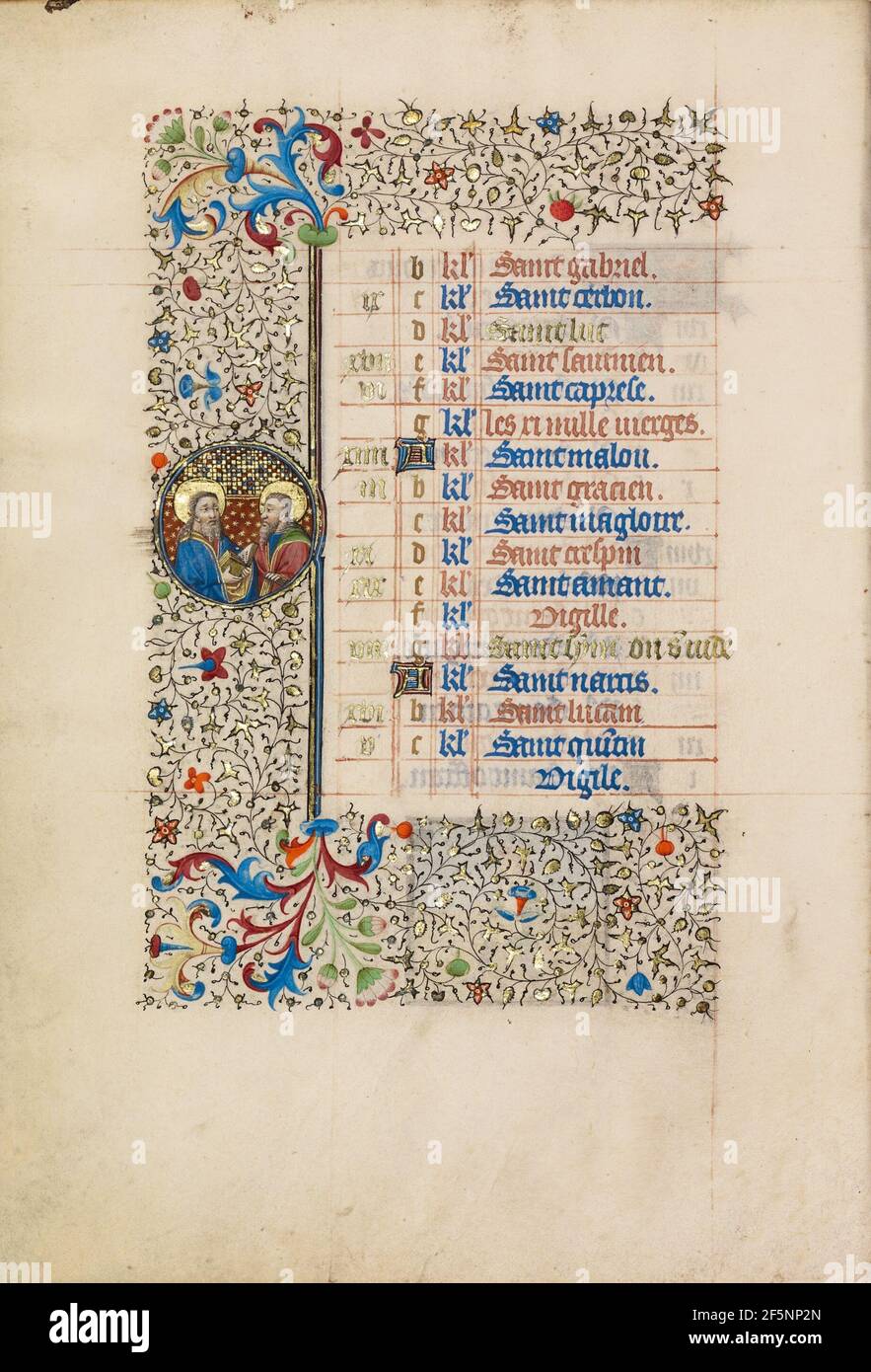 October Calendar Page; Saints Simon and Jude. Workshop of the Bedford ...