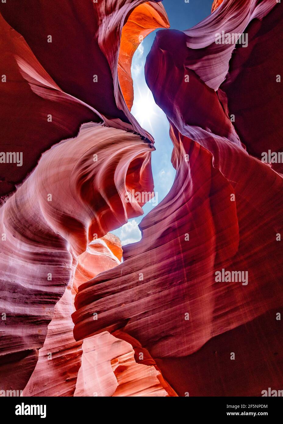 Vertical shot of the magical Antelope Canyon located in Arizona USA ...