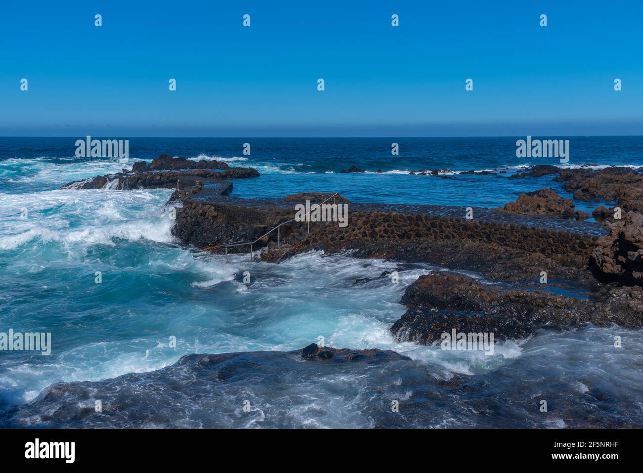 Rock pool at Pozo de las Calcosas village at El Hierro island, Canary ...