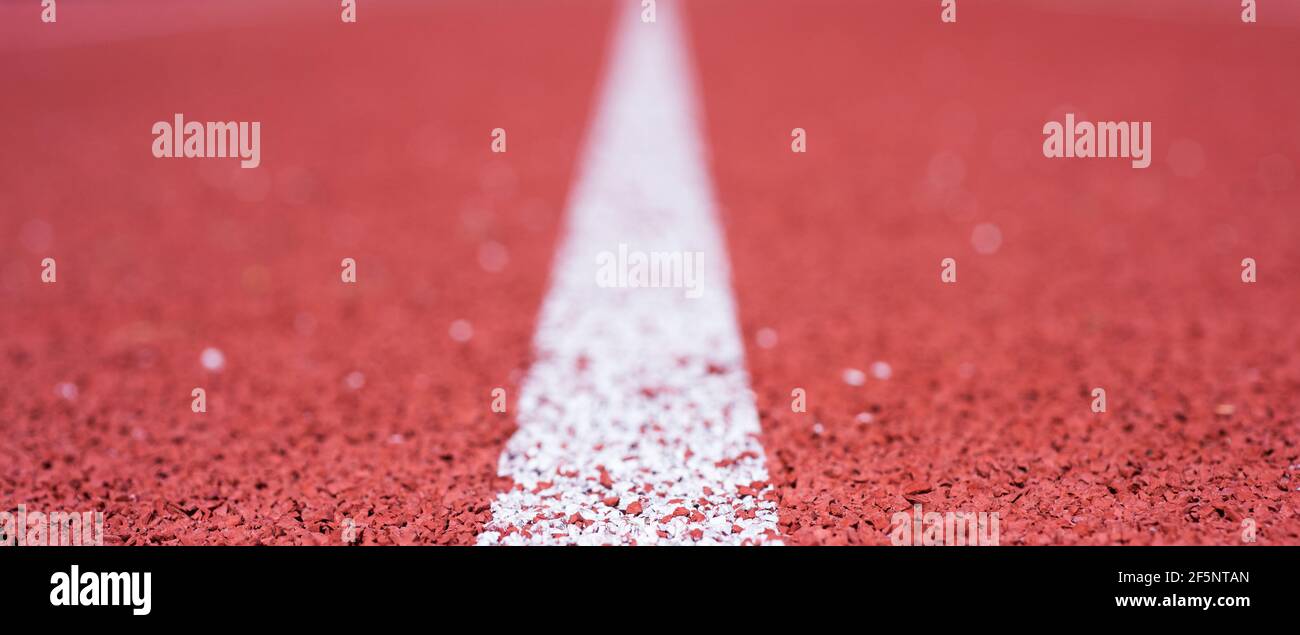 finish line. health and sport. path for runners. racetrack on outdoor ...