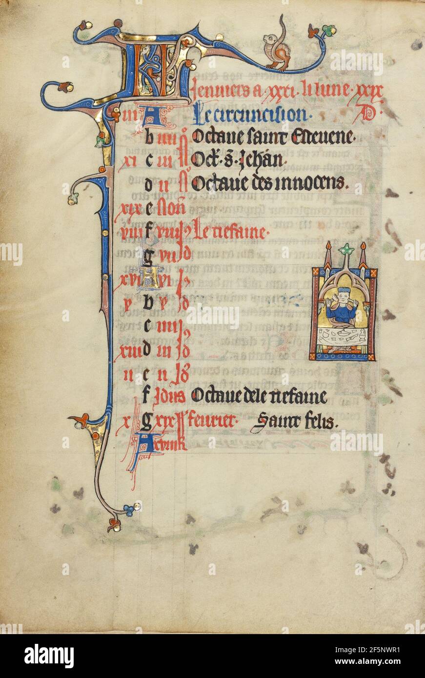 Calendar Page for January; Feasting; Janus. Unknown Stock Photo - Alamy