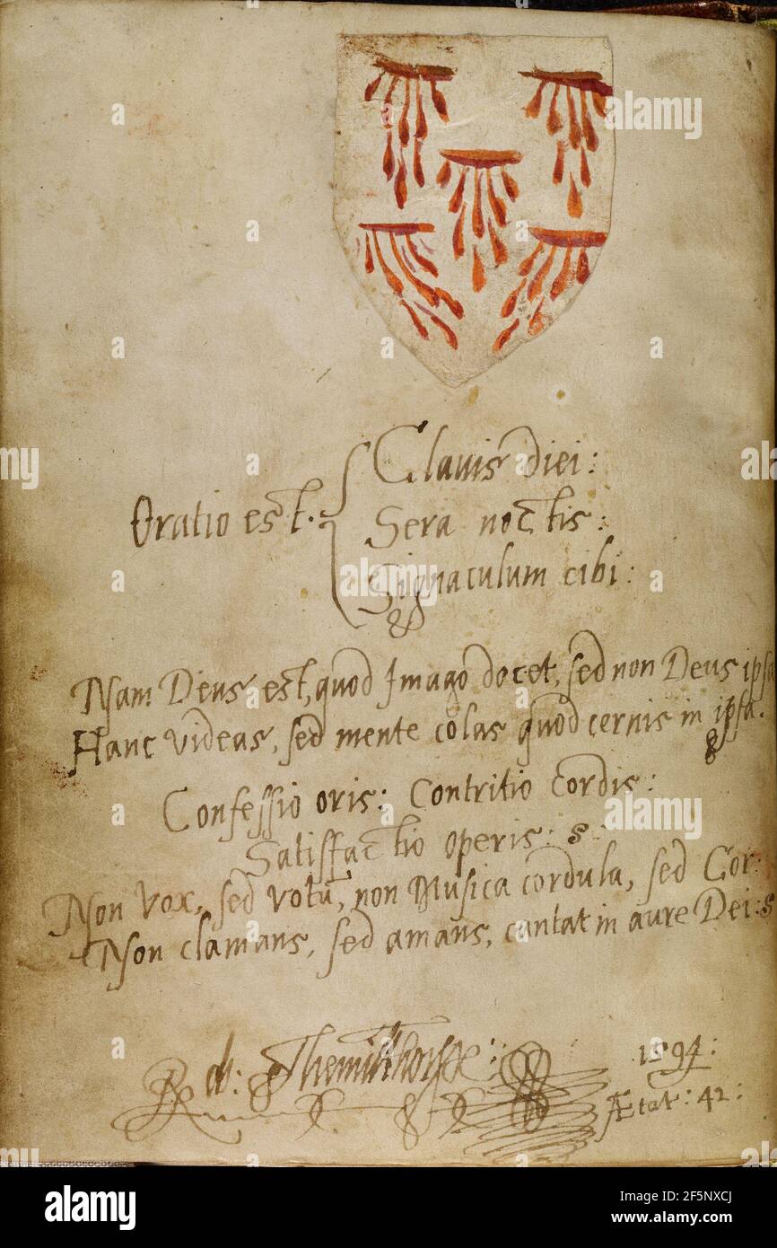 Blank Page with added inscription and pasted-in shield with the Five ...